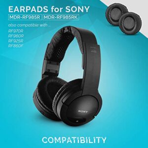 Upgraded Earpads for Sony MDR-RF985R RF985R 960R RF925R RF860F, Real Memory Foam & Faux Leather, Better Sound Isolation & Comfort Than Stock Ear Pads by Brainwavz, Black