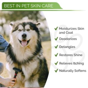 Hypoallergenic Dog Coat Conditioner- Detangles & Softens Fur, Calms Itching & Dryness, Organic Aloe Vera & Manuka Honey Soothes The Skin, Reduces Dandruff, Shedding, Scratching and More.