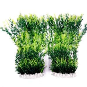 BEGONDIS 2Pcs Aquarium Decorations Fish Tank Artificial Water Plants Made of Soft Plastic, Safe for All Fish & Pets