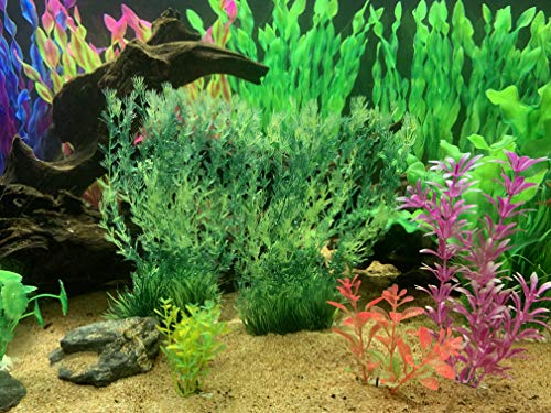 BEGONDIS 2Pcs Aquarium Decorations Fish Tank Artificial Water Plants Made of Soft Plastic, Safe for All Fish & Pets