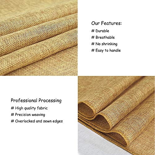 B-COOL 𝗕𝘂𝗿𝗹𝗮𝗽 𝗧𝗮𝗯𝗹𝗲 𝗥𝘂𝗻𝗻𝗲𝗿 2 Pieces 13x108 Inch Dining Table Runner Dresser Cover for Farmhouse Jute Table Runner Fabric Wedding Party Fall Decorations Khaki