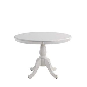 carolina classic fairview 42" round pedestal dining table in white