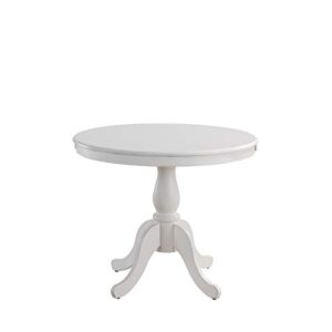 carolina classic fairview 36" round pedestal dining table in white