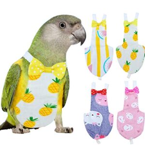 bonaweite bird diaper flight suite liners, protective parrot nappy with waterproof inner layer, cute urine wet suit for macaw african budgies parakeet agapornis fischeri cockatiel