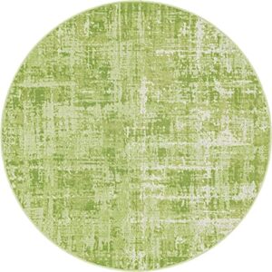 Rugs.com Valencia Collection Round Rug – 5 Ft Round Green Low Rug Perfect for Kitchens, Dining Rooms