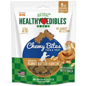 nylabone healthy edibles chewy bites dog training treats peanut butter 6 oz.