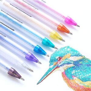 premium glitter gel pens, 0.8mm medium point glitter markers, colorful pen for bullet journal writing, multi color pen, metallic permanent marker, bullet drawing pens for kids, adult coloring books