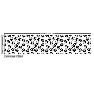 Ambesonne Paw Print Fabric by The Yard, Animal Feet Sign Pattern in Monochromatic Style Dog Cat Puppy Kitten, Decorative Fabric for Upholstery and Home Accents, 1 Yard, White Charcoal