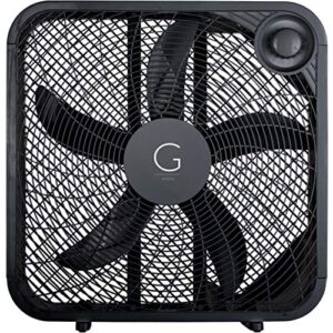 genesis 20" box fan, 3 settings, max cooling technology, carry handle, black