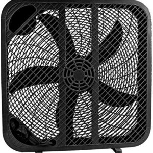 Genesis 20" Box Fan, 3 Settings, Max Cooling Technology, Carry Handle, Black