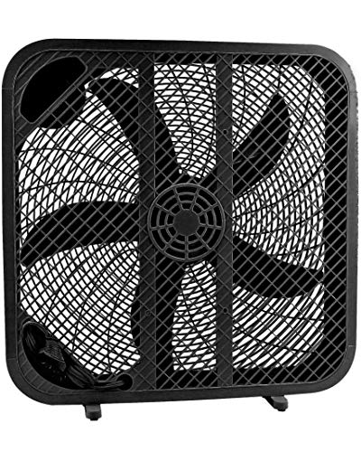 Genesis 20" Box Fan, 3 Settings, Max Cooling Technology, Carry Handle, Black