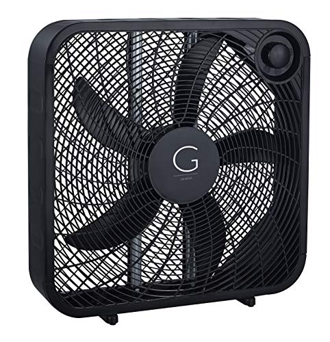 Genesis 20" Box Fan, 3 Settings, Max Cooling Technology, Carry Handle, Black