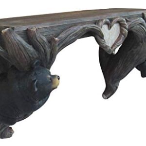 DWK "Wood Love to Hang Out Black Bear Cubs in Tree | Rustic Cabin Décor Floating Shelf | Black Bear Welcome Outdoor Décor | Wall Art | Black Bear Welcome Statue 13.5-inch