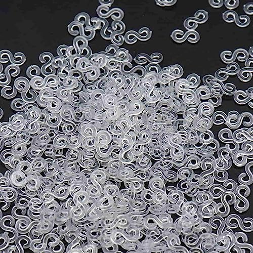 400Pieces Clear S Clips Rubber Band Loom Band S Clips Plastic Connectors Supplement kit for Loom Bracelets and DIY Bracelet Making (400-Clear)