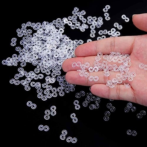 400Pieces Clear S Clips Rubber Band Loom Band S Clips Plastic Connectors Supplement kit for Loom Bracelets and DIY Bracelet Making (400-Clear)