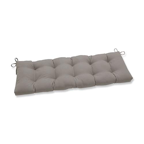 Pillow Perfect Pompeii Solid Indoor/Outdoor Wicker Patio Sofa/Swing Cushion Tufted, Weather and Fade Resistant, 18" x 56", Beige