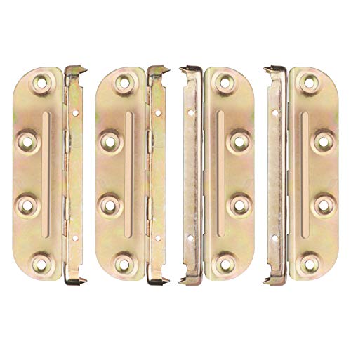 XIANEWS Surface Mounted Bed Rail Brackets-Bed Frame Hardware for Wood Bed Frame Headboards Footboards - Set of 4 (Screws Included)