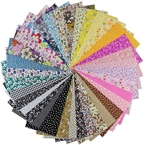 aufodara 35pcs Quilting Fabric Cotton Craft Fabric Bundle Squares Patchwork 10"x10" (25cm x 25cm) DIY Handmade Sewing Scrapbooking Quilting