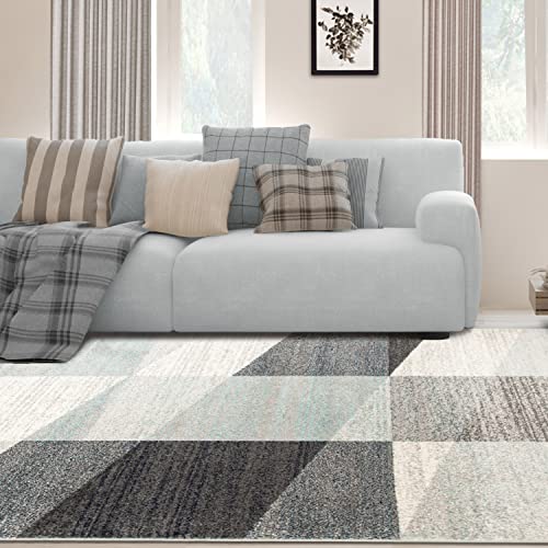 SUPERIOR Saina Indoor Area Rug, Light Blue-Grey, 7' 8" x 10'