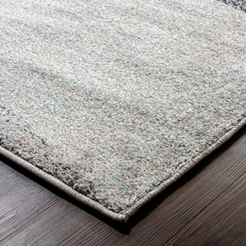 SUPERIOR Saina Indoor Area Rug, Light Blue-Grey, 7' 8" x 10'