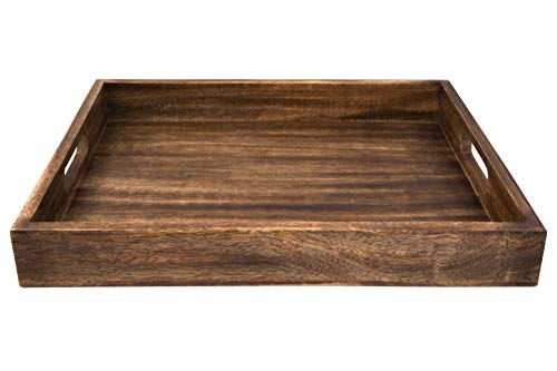 GoCraft Handmade Classic Wooden Tray Large Size | Serveware Kitchen Accessories Tray - 16.5"