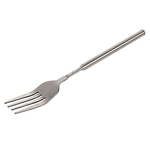 Stainless Steel Dinner Fork,BBQ Telescopic Extendable Dinner Fruit Dessert Long Handle Fork Stainless Steel Cutlery,anti rust,sturdy and durable