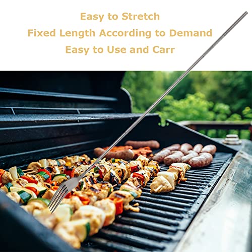 Stainless Steel Dinner Fork,BBQ Telescopic Extendable Dinner Fruit Dessert Long Handle Fork Stainless Steel Cutlery,anti rust,sturdy and durable