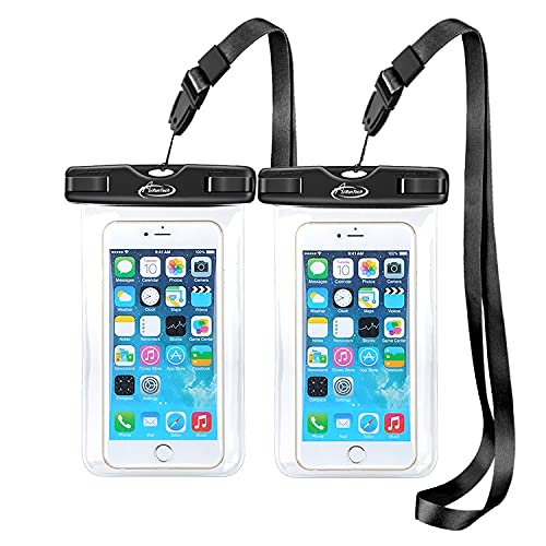 AiRunTech Waterproof Case, Waterproof Cell Phone Dry Bag Compatible for iPhone 14/13/12/12 Pro Max/11/11 Pro/SE/Xs Max/XR/8P/7 Galaxy up to 7.0", Phone Pouch for Beach Kayaking Travel (2 Pack)