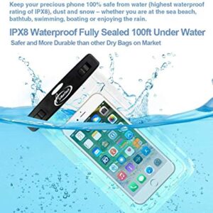 AiRunTech Waterproof Case, Waterproof Cell Phone Dry Bag Compatible for iPhone 14/13/12/12 Pro Max/11/11 Pro/SE/Xs Max/XR/8P/7 Galaxy up to 7.0", Phone Pouch for Beach Kayaking Travel (2 Pack)