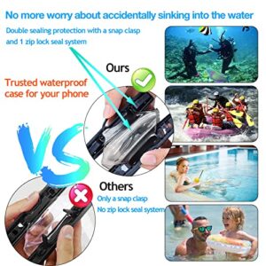 AiRunTech Waterproof Case, Waterproof Cell Phone Dry Bag Compatible for iPhone 14/13/12/12 Pro Max/11/11 Pro/SE/Xs Max/XR/8P/7 Galaxy up to 7.0", Phone Pouch for Beach Kayaking Travel (2 Pack)