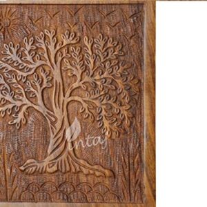 INTAJ Handmade Rosewood Urn for Human Ashes - Tree of Life Wooden Urns Hand-Crafted - Funeral Cremation Urn for Ashes (Adult (250 Cu/in), Rosewood Tree)