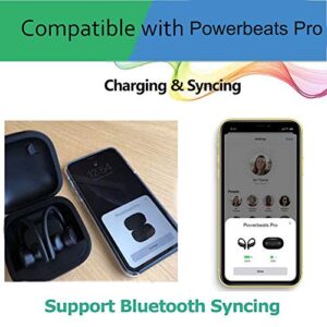 Lopnord Replacement Charging Case Compatible with Beats Powerbeats Pro with Bluetooth Pairing Sync Button (Not Include Power Beats Earbuds), with 700mAh Large Capacity (Black)