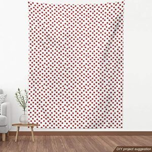 Ambesonne Ladybugs Fabric by The Yard, Ladybugs Pattern Bunch of Bugs Infinite Speckled Marked Insect Theme Playroom, Decorative Fabric for Upholstery and Home Accents, 1 Yard, White Red