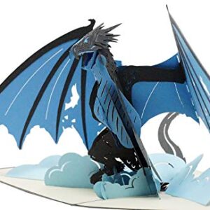 Ice Dragon - 3D Pop Up Greeting Card For All Occasions - Birthday, Love, Christmas, Goodluck, Congrats, Get Well - Blank Inside for Personalized - Amazing, Fun, Happy Gift - Thick Envelope, Fold Flat