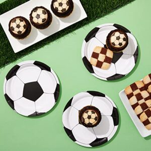 80-Pack Soccer Paper Plates for Sports Themed Birthday Party Supplies (7 in)