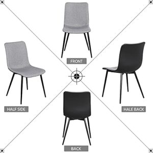 Yaheetech Dining Chairs Kitchen Chair Mid Century Modern Living Room Chairs Upholstered Side Chairs with Metal Legs Gray, 1 Package of 4pcs