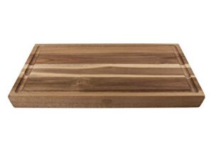 dexas angled acacia wood cutting board with well, 15 x 20 inches