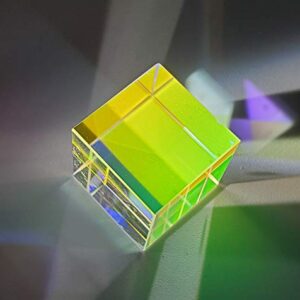 Labnique 20 mm Glass Cube Prism, RGB Dispersion Prism, X-Cube, Dichroic Cube, for Teaching of Optics, Photo Effects, and Decoration