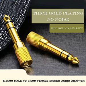 JOMLEY 1/4 to 3.5mm Adapter, 1/8"(3.5mm) Female to 1/4"(6.35mm) Male Adapter, Quarter inch to 1/8 inch Stereo Headphone Adapter, Amp Adapter - 2 Pack