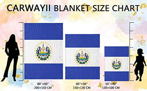 Carwayii El Salvador Flag Blanket,Blue Sherpa Throw Blanket,Comfy Premium Flannel Blanket for Office,Comfortable Thermal Fleece Noon break Blankets Durable Lap Blanket Warm Sofa Blanket For All Season