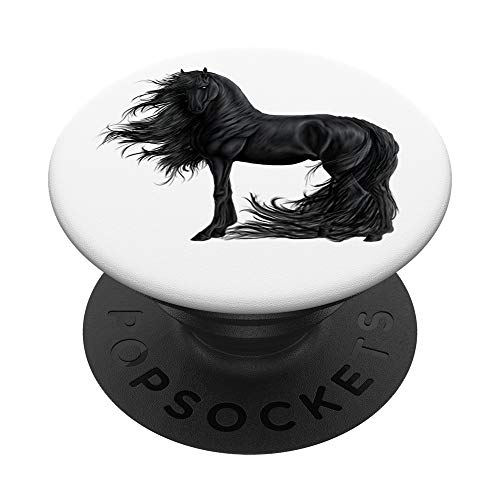 Horse paint - Friesian Horse rider Birthday Gift Equestrian PopSockets PopGrip: Swappable Grip for Phones & Tablets