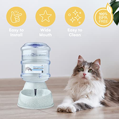 Noa Store Automatic Pet Water Dispenser | 1 and 3 Gallon Cat Water Dispenser and Cat Food Dispenser, H20, BPA-Free, Small and Big Cat Feeder and Dog Water Dispenser, Cat Water Bowl and Dog Feeder