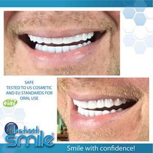 Instant Smile Comfort Fit Flex Teeth - Upper and Lower Matching Set, Bright White Shade! Fix Your Smile at Home Within Minutes!