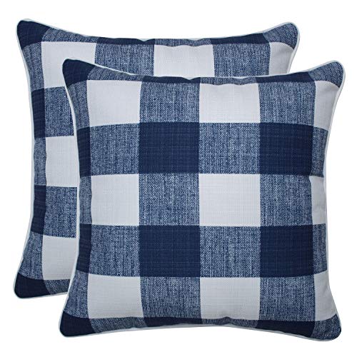 Pillow Perfect Outdoor/Indoor Anderson Zaffre Throw Pillows, 16.5" x 16.5", Blue 2 Count