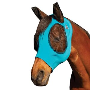 professional's choice comfort-fit pony fly mask - pacific blue pattern - maximum protection and comfort for your horse