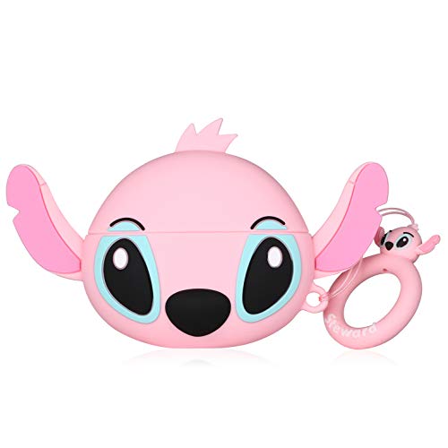 Joyleop Ear Pink Case for Airpods Pro 2019/Pro 2 Gen 2022 Cute Character Silicone 3D Funny Cartoon Air pods Pro Cover Kawaii Fun Cool Animal Skin Kits with Carabiner Unique Cases for Airpod Pro 2019