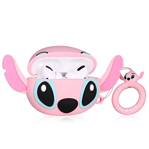 Joyleop Ear Pink Case for Airpods Pro 2019/Pro 2 Gen 2022 Cute Character Silicone 3D Funny Cartoon Air pods Pro Cover Kawaii Fun Cool Animal Skin Kits with Carabiner Unique Cases for Airpod Pro 2019