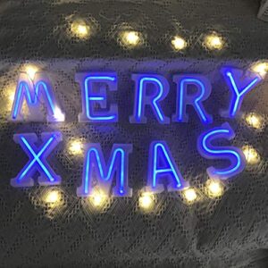 QiaoFei Light Up Marquee Letters Lights Letters Neon Signs, Pink Wall Decor/Table Decor for Home Bar Christmas, Birthday Party, Valentinefs Day Words-Blue Letters (S)