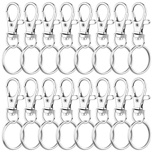 Keychain Rings for Crafts, Audab 50 Sets Assembled Key Chains Rings Keychain Hardware Key Rings for Key Chains, Crafts and Lanyards