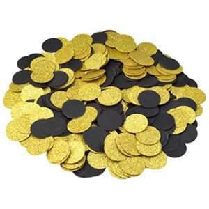 400pcs glitter paper confetti circles, nydotd confetti circle dots confetti graduation party glitter paper circle dots for party decorations wedding table decor (gold & black)